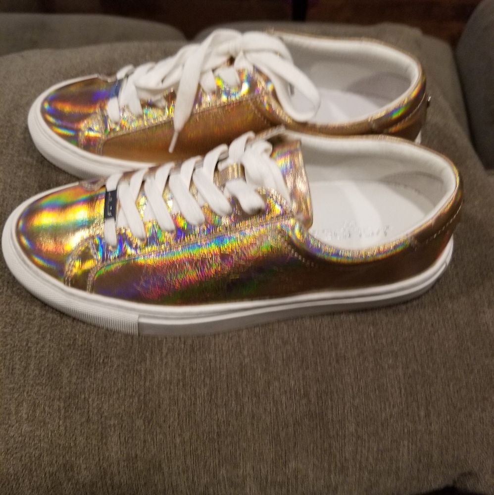 J Slides Rose Gold Metallic Sneakers - Gem